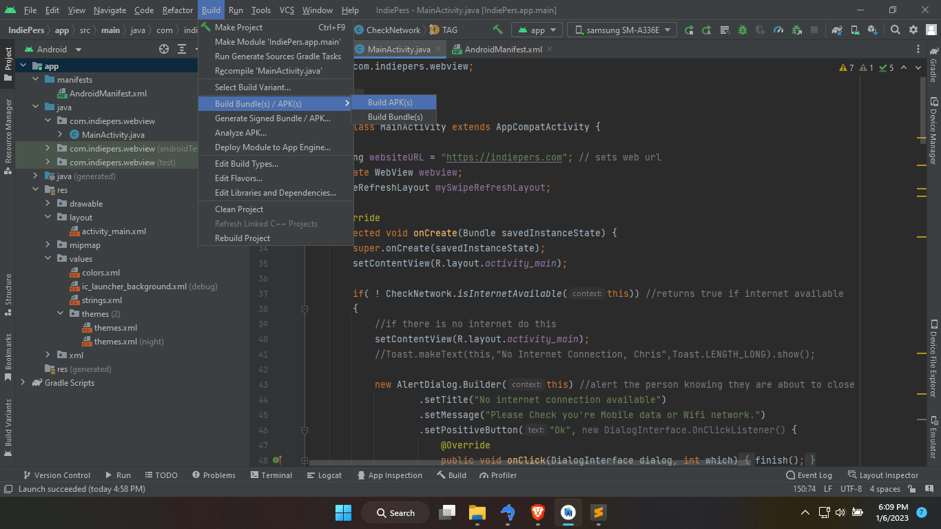 Cara Membuat Apk WebView Untuk Website Di Android Studio - Indiepers Cara Membuat Apk WebView Untuk Website Di Android Studio - Indiepers
